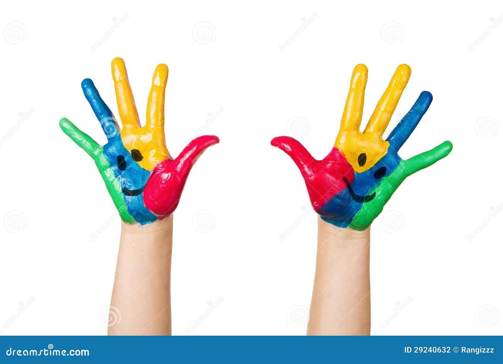 Colorful Child Hand Prints Stock Image | CartoonDealer.com #13550311