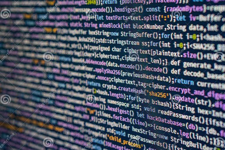 Close-up of Colorful Digital Code on a Computer Screen, Featuring ...