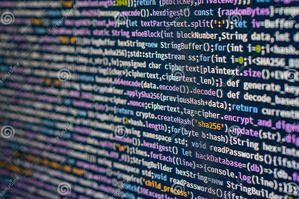 Close-up of Colorful Digital Code on a Computer Screen, Featuring ...