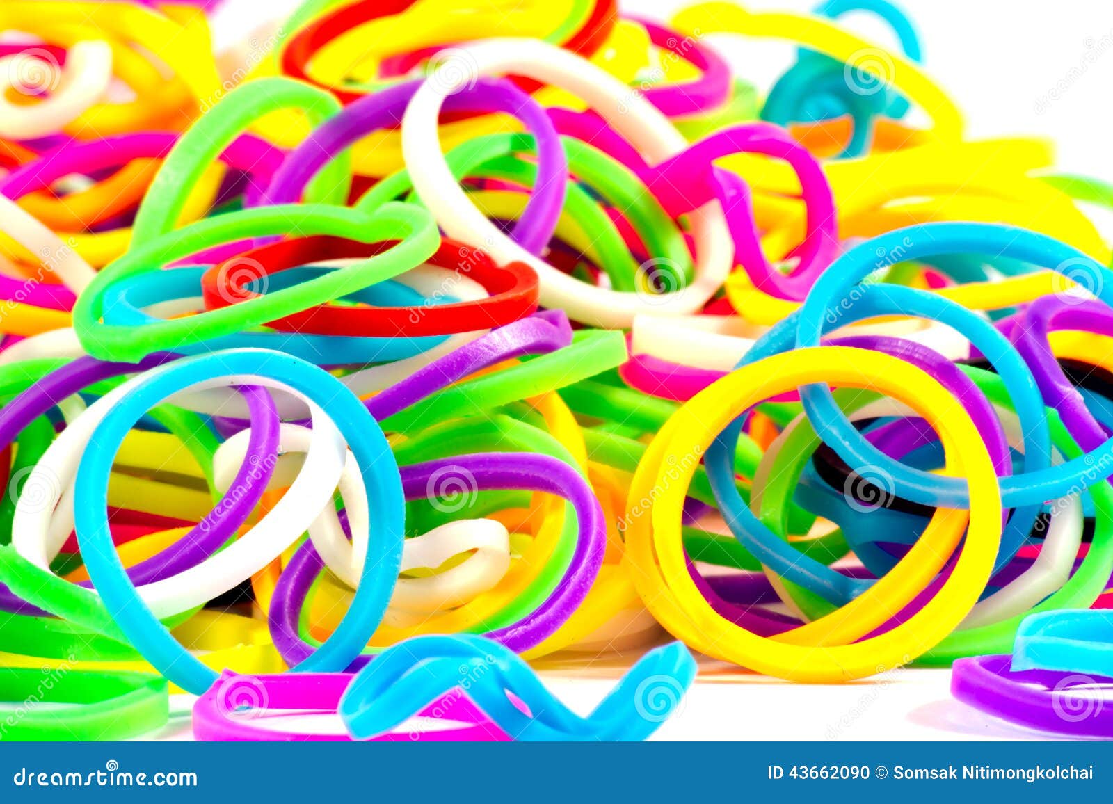 Close Up of Colorful Elastic Loom Bands Color Full Stock Photo - Image ...