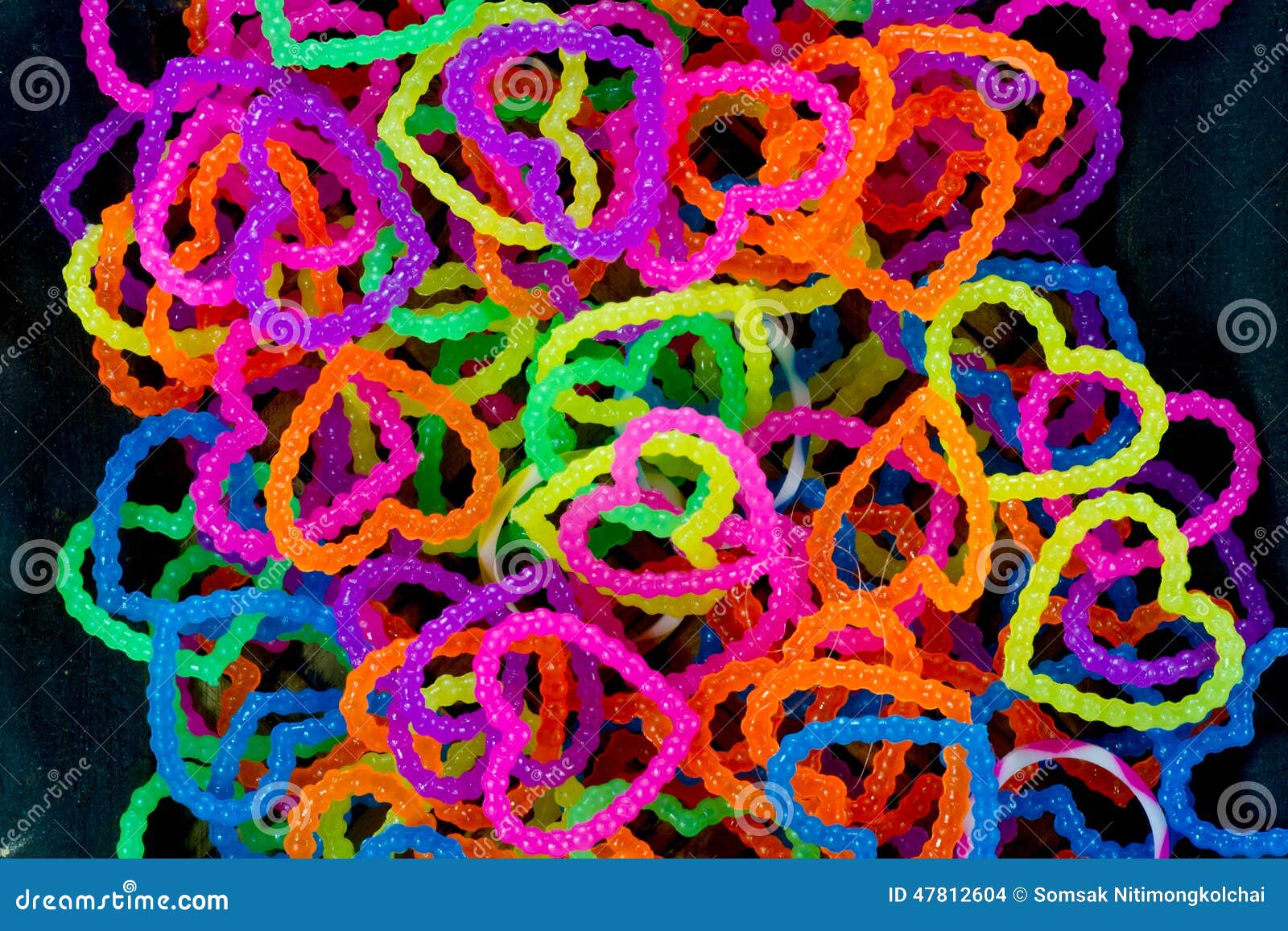 Close Up of Colorful Elastic Loom Bands Color Full Stock Photo - Image ...