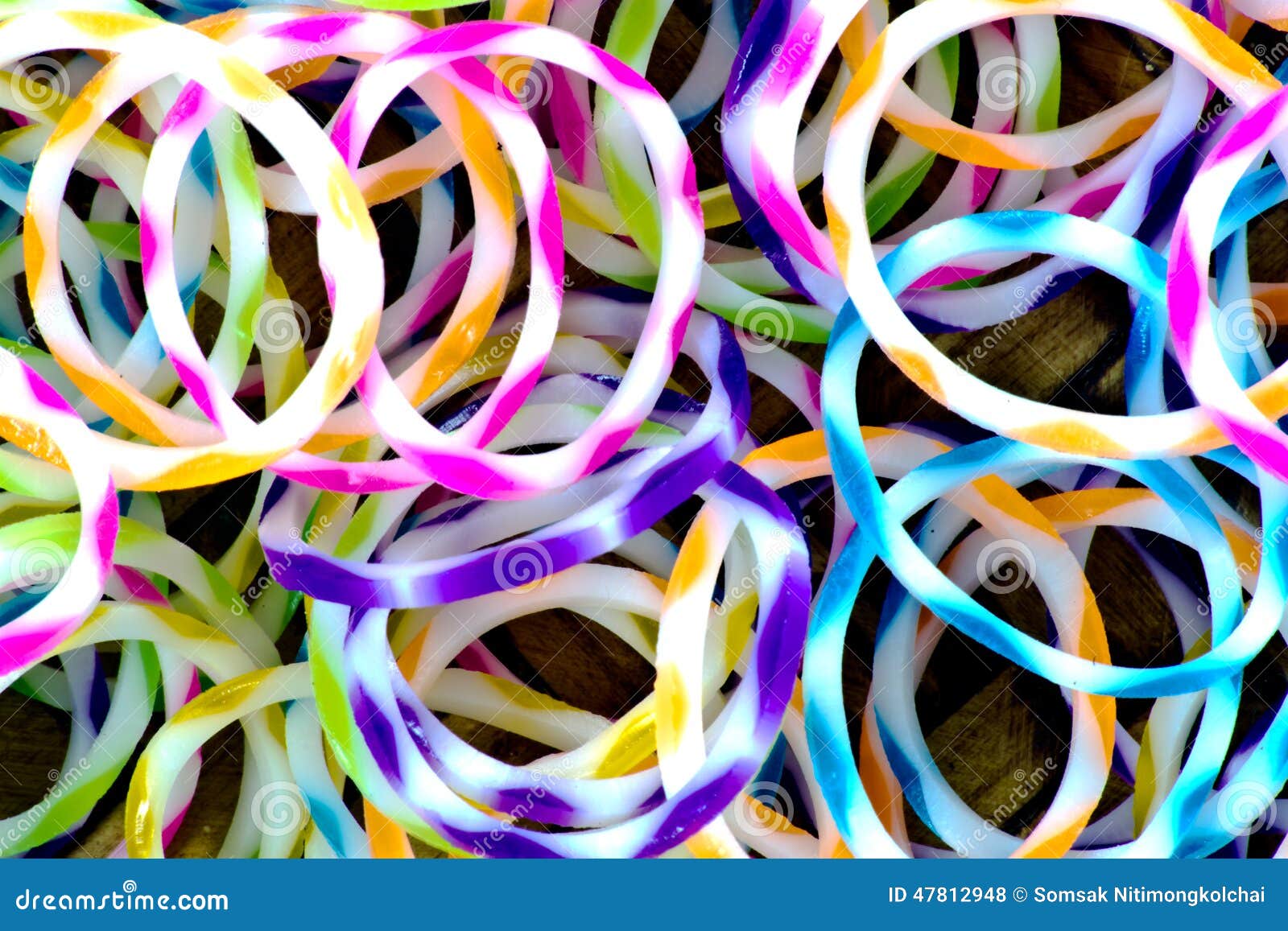 Close Up of Colorful Elastic Loom Bands Color Full Stock Photo - Image ...