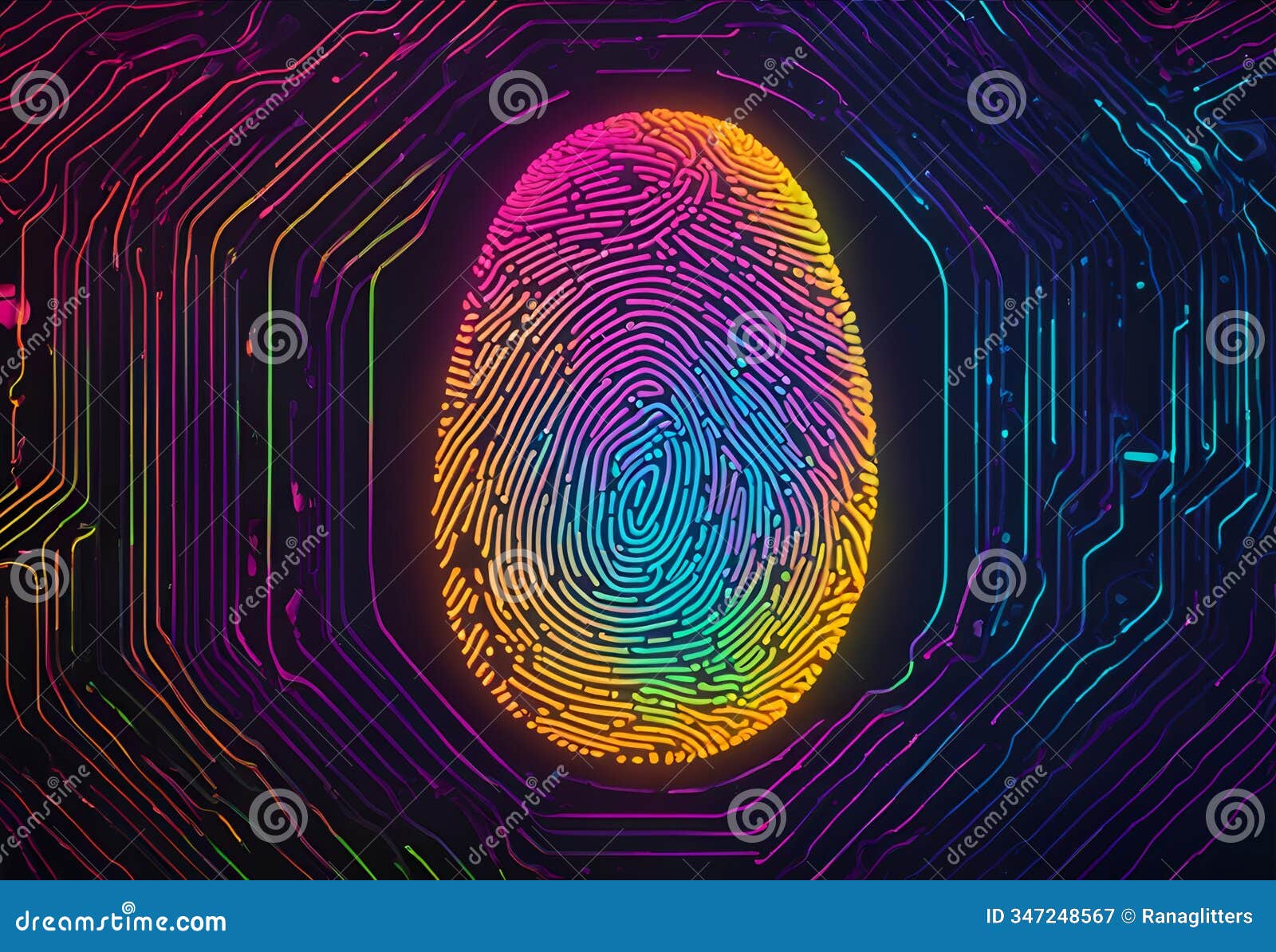 Set Of Fingerprint Patterns, Clear Lines And Swirls. Human Thumbprint ...