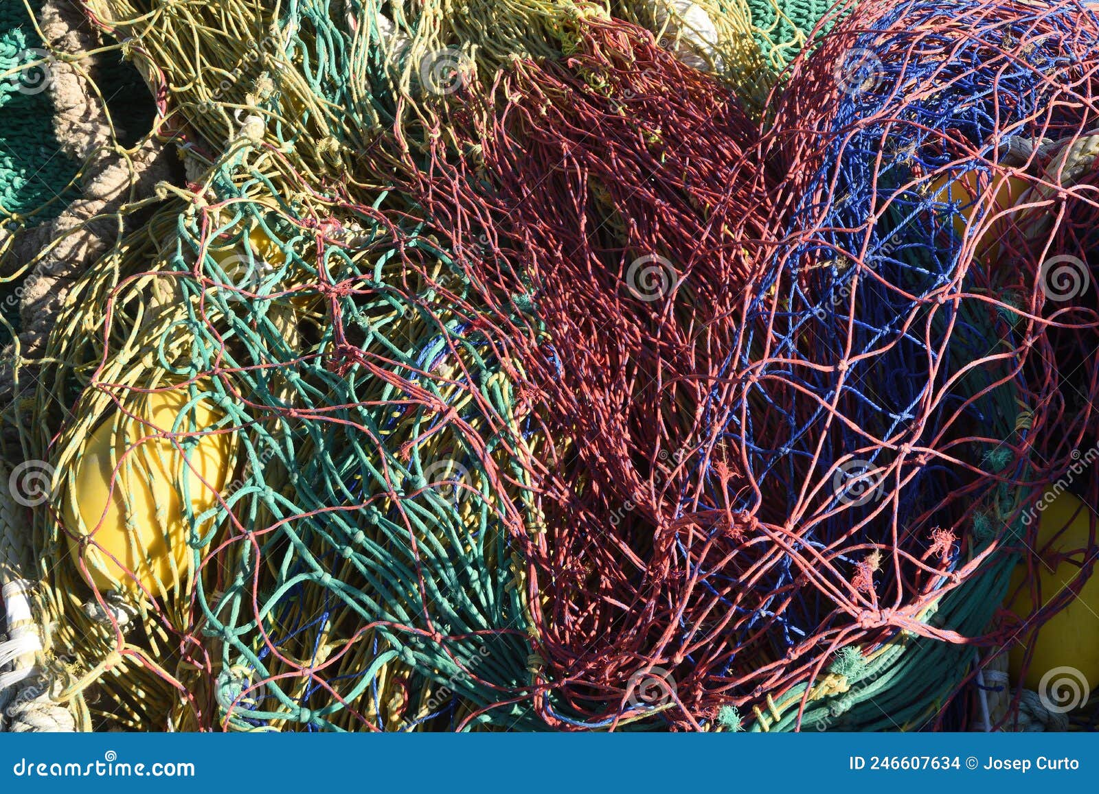 Close-up of a Colorful of a Fishing Net Stock Photo - Image of leisure ...
