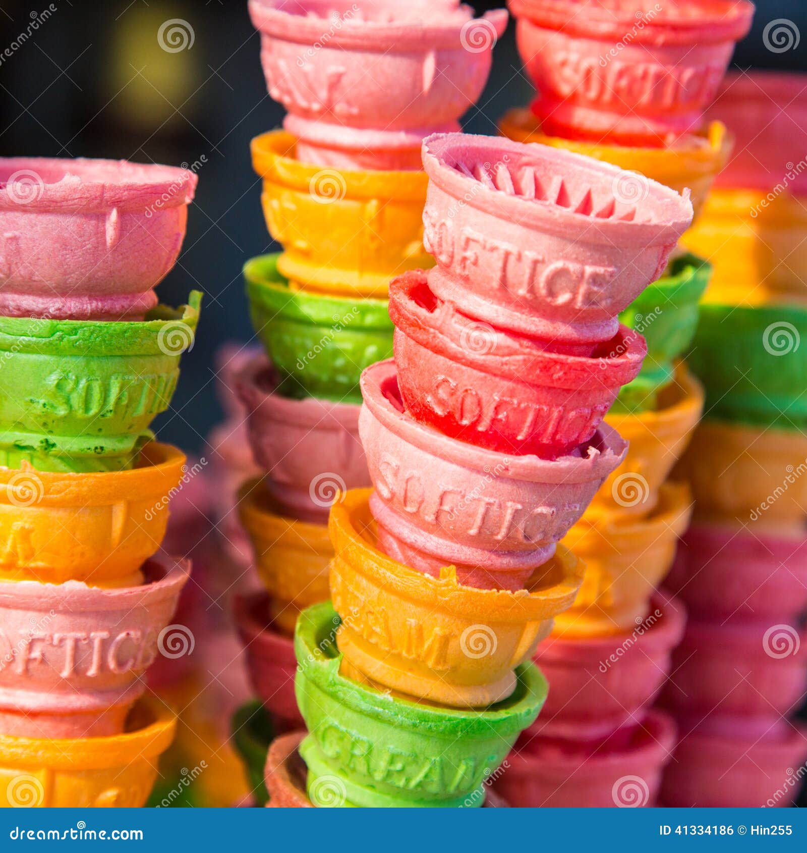 Close Up Colorful Ice Cream Cone Stock Photo - Image of concept, cool ...