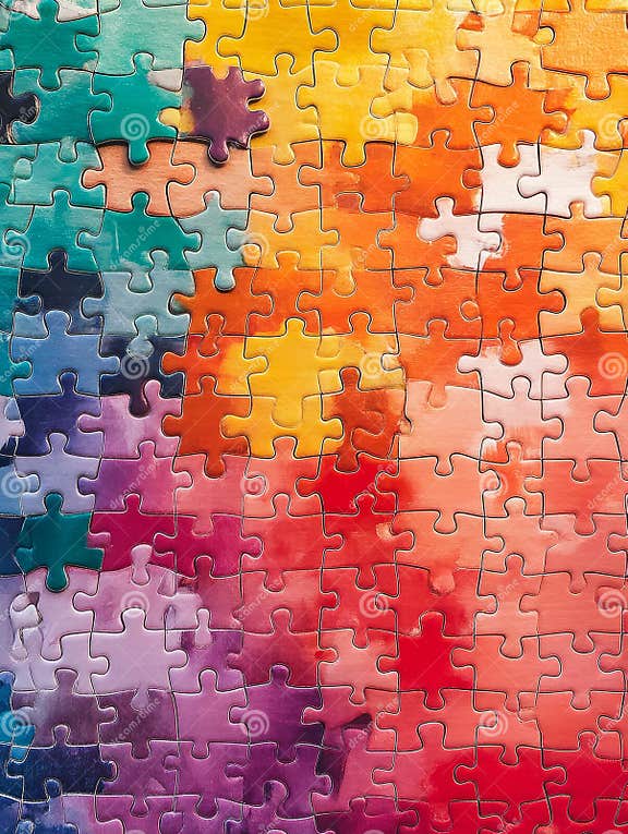 A Closeup of a Colorful Jigsaw Puzzle Symbolizing Unity Creativity ...