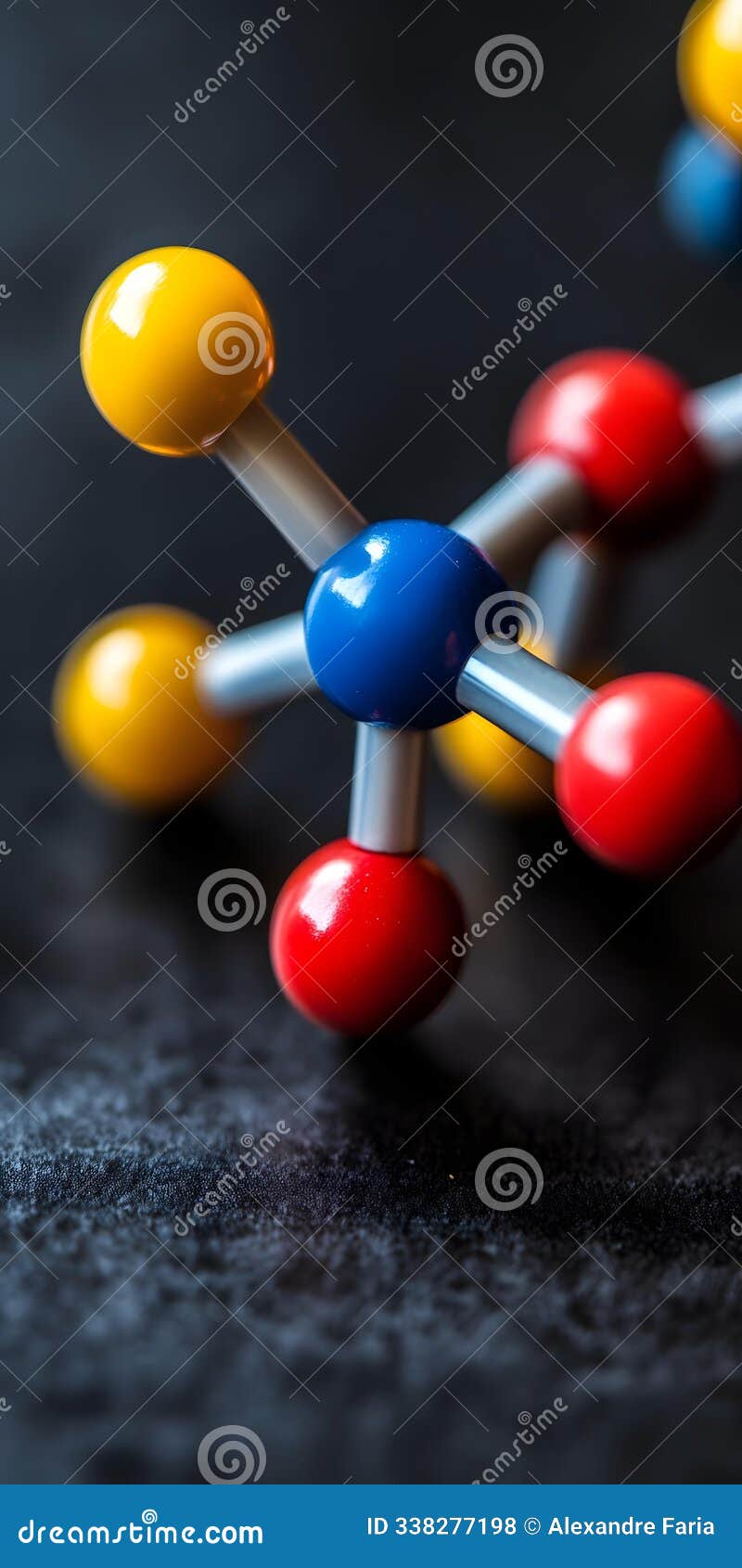 Close-up of Colorful Molecular Structure Stock Illustration ...