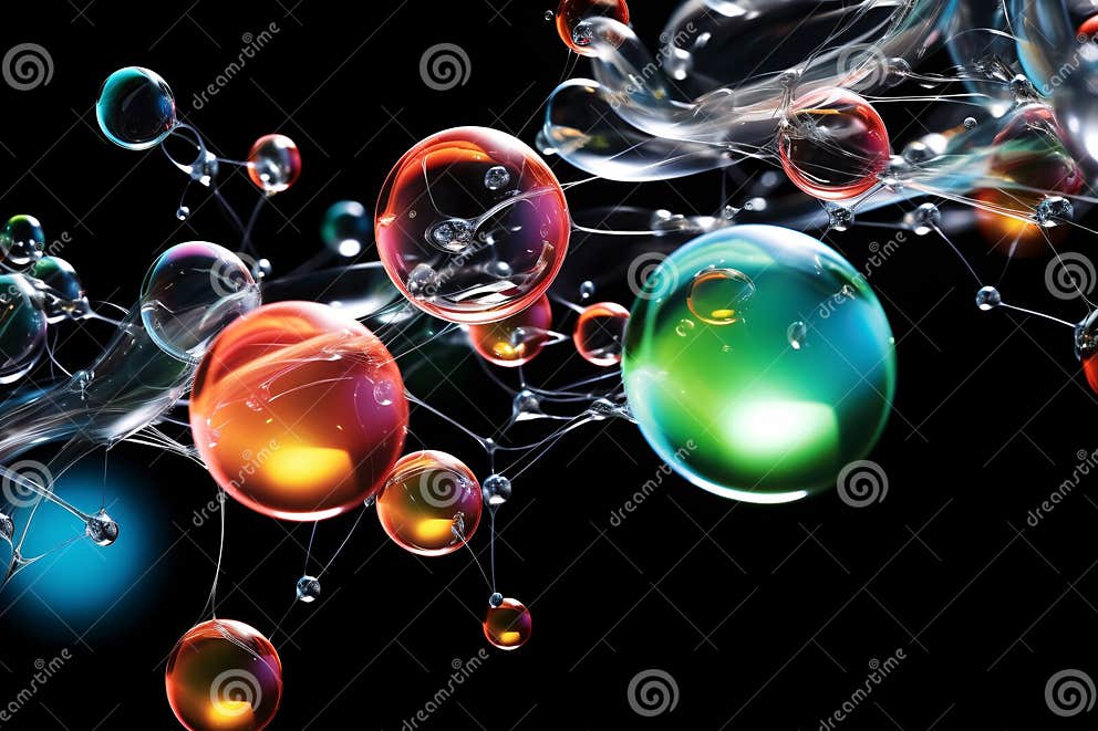 Close-up of Colorful Molecules, Possibly a Computer Model, Arranged in ...