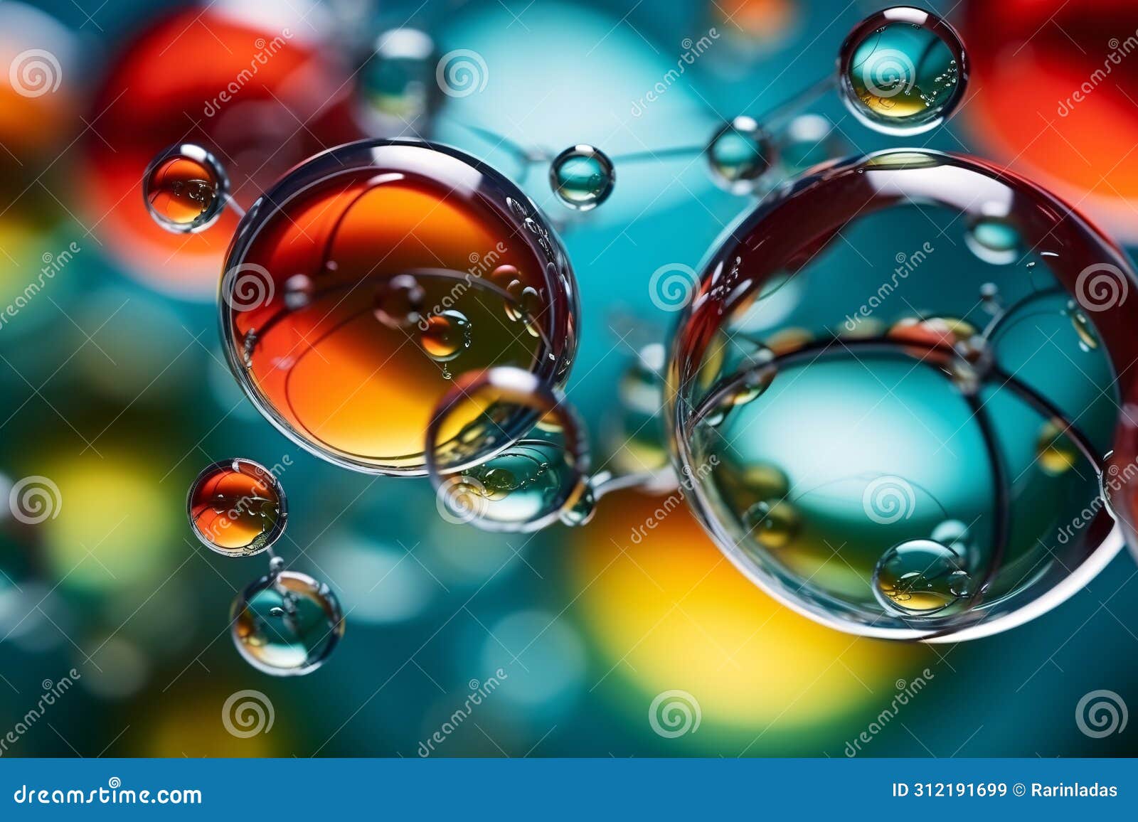 Close-up of Colorful Molecules, Possibly a Computer Model, Arranged in ...
