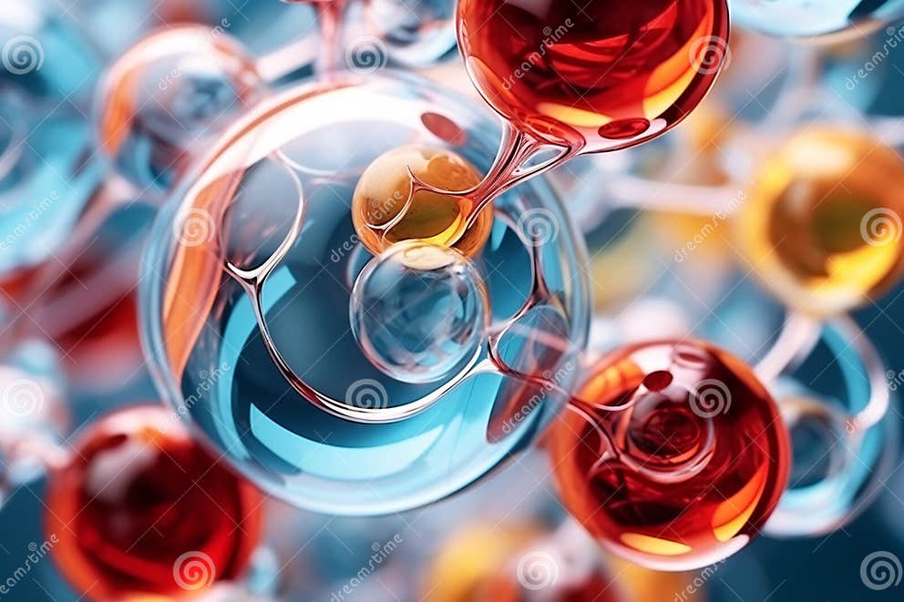 Close-up of Colorful Molecules, Possibly a Computer Model, Arranged in ...