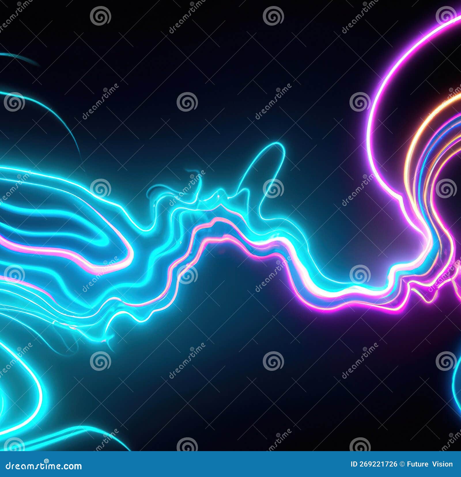 Close Up of Colorful Neon Lines on Black Backrgound Stock Photo - Image ...
