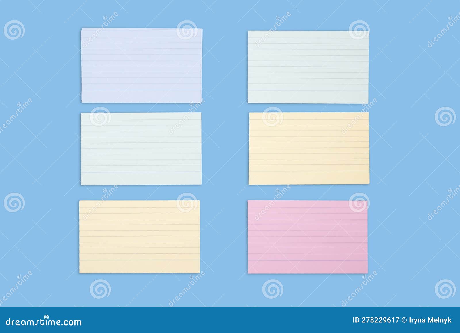 Close Up of a Colorful Note Paper on Blue Background Stock Image ...