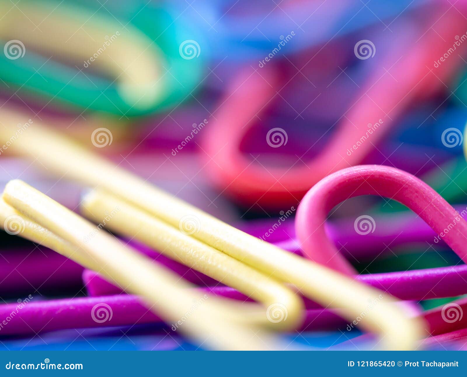 Close Up of Colorful of Paperclip Concept of Colorful Background. Stock ...