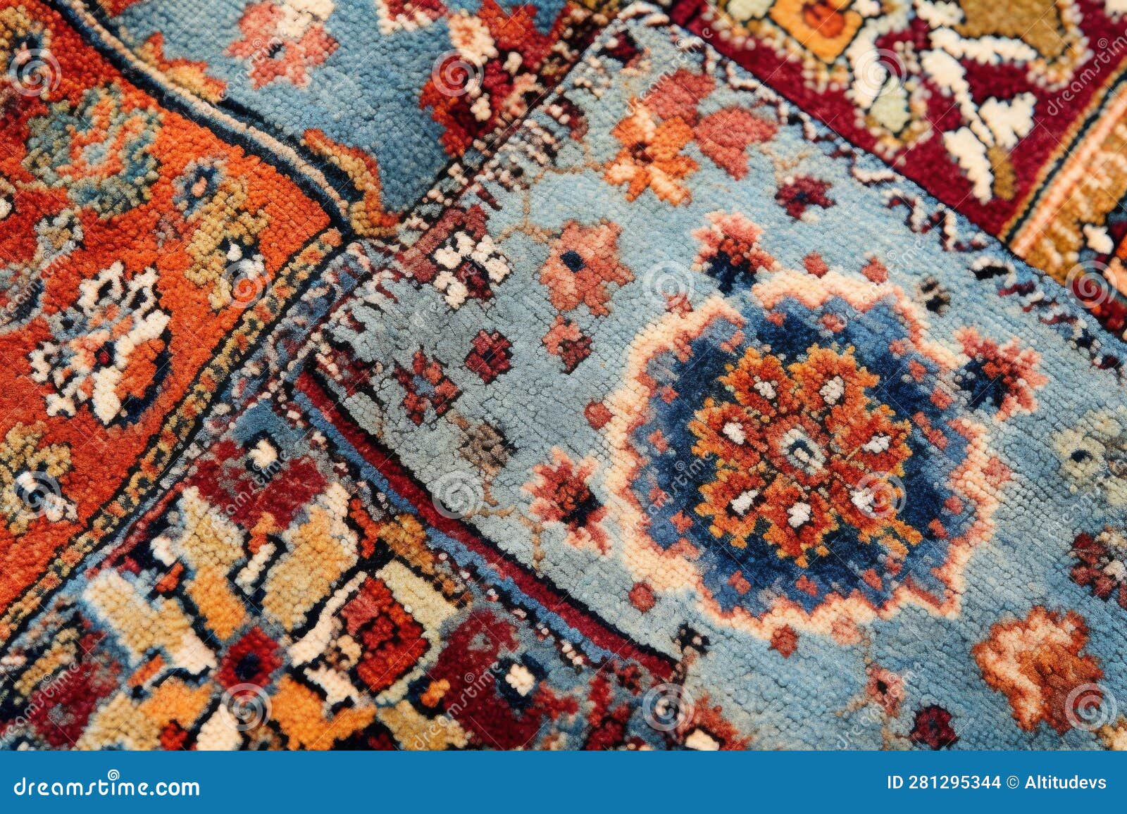 Close-up of a Colorful Persian Rugs Patterns and Textures Stock ...