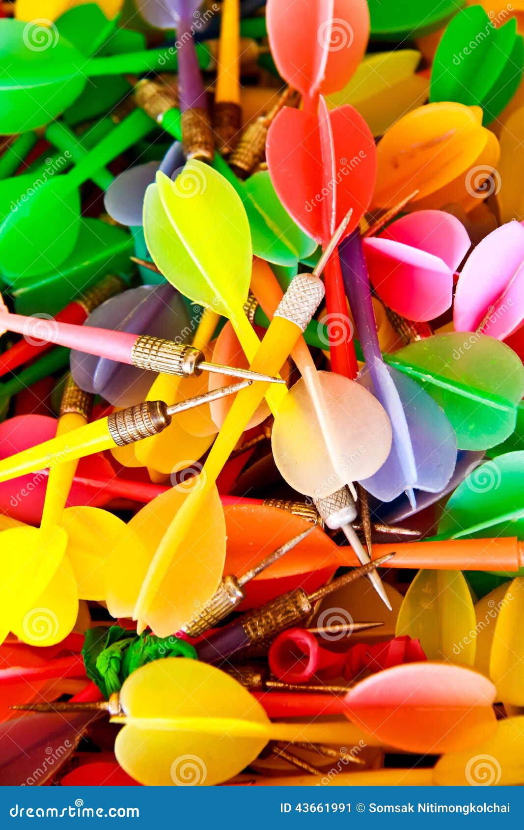 Close Up of Colorful Plastic Darts Stock Image - Image of fragile ...