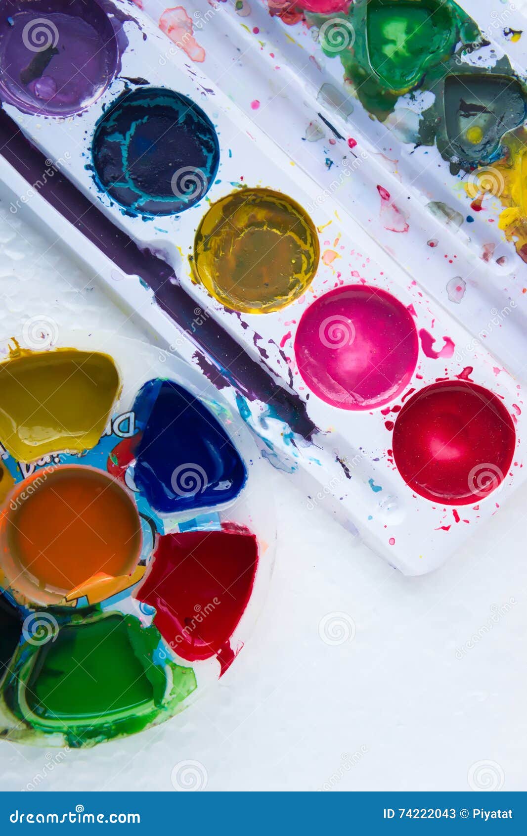 Close Up of Colorful Poster Colors with Selective Focus Stock Image ...