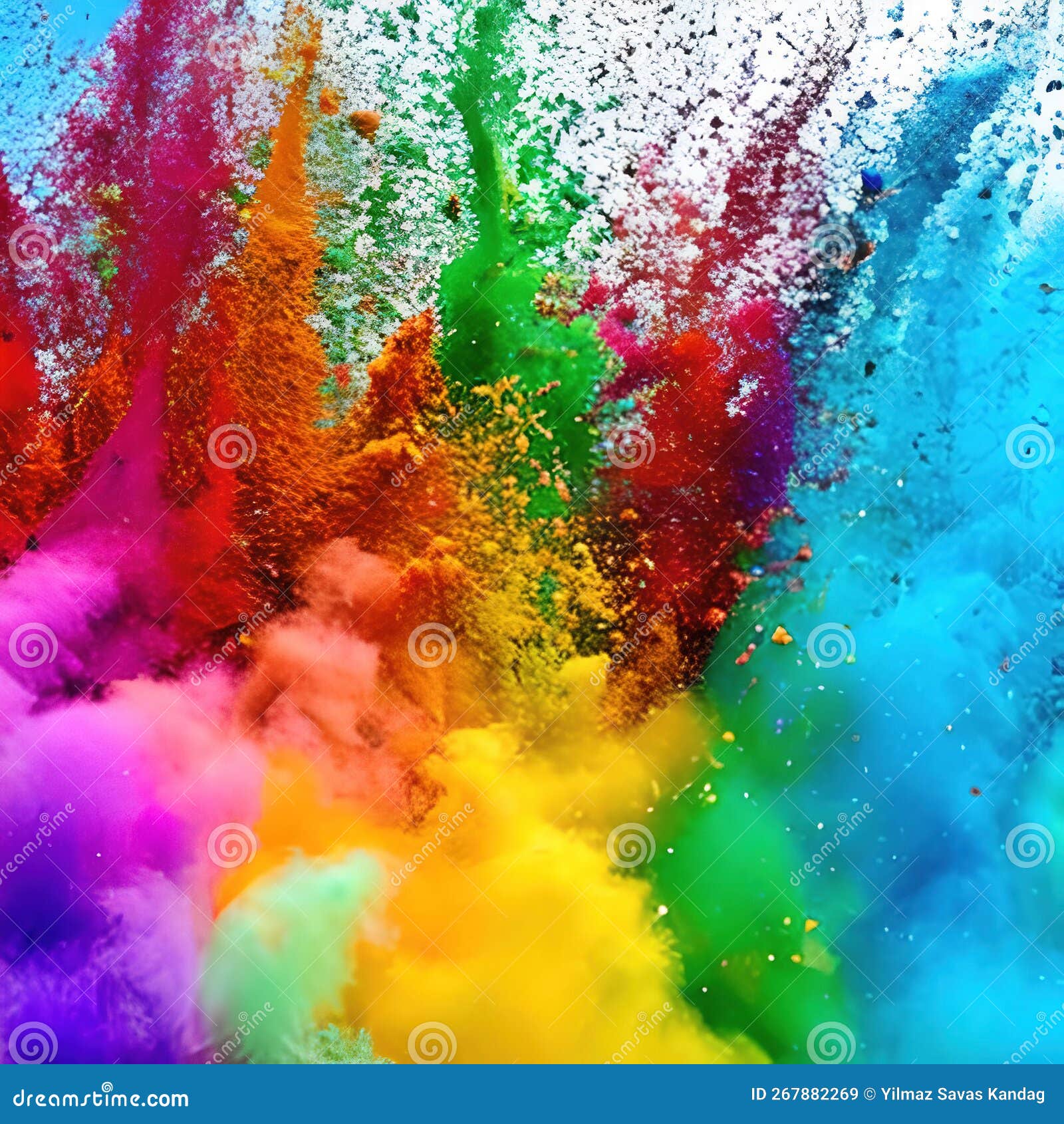 Colorful Powder Paint Explosion and Splashes for Background Stock ...