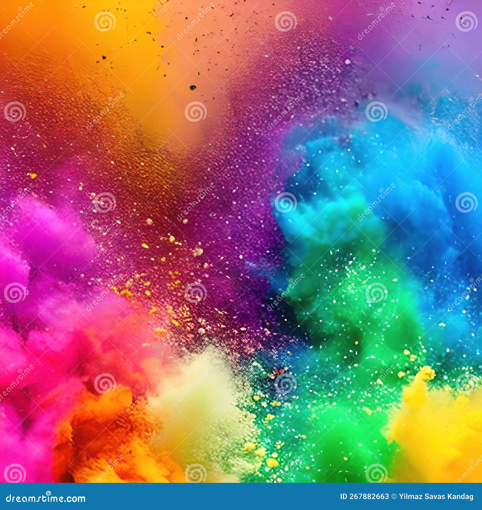 Colorful Powder Paint Explosion and Splashes for Background Stock ...