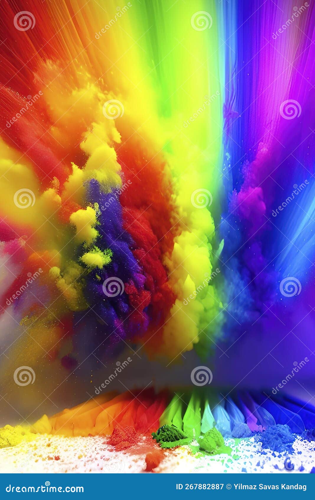 Colorful Powder Paint Explosion and Splashes for Background Stock ...