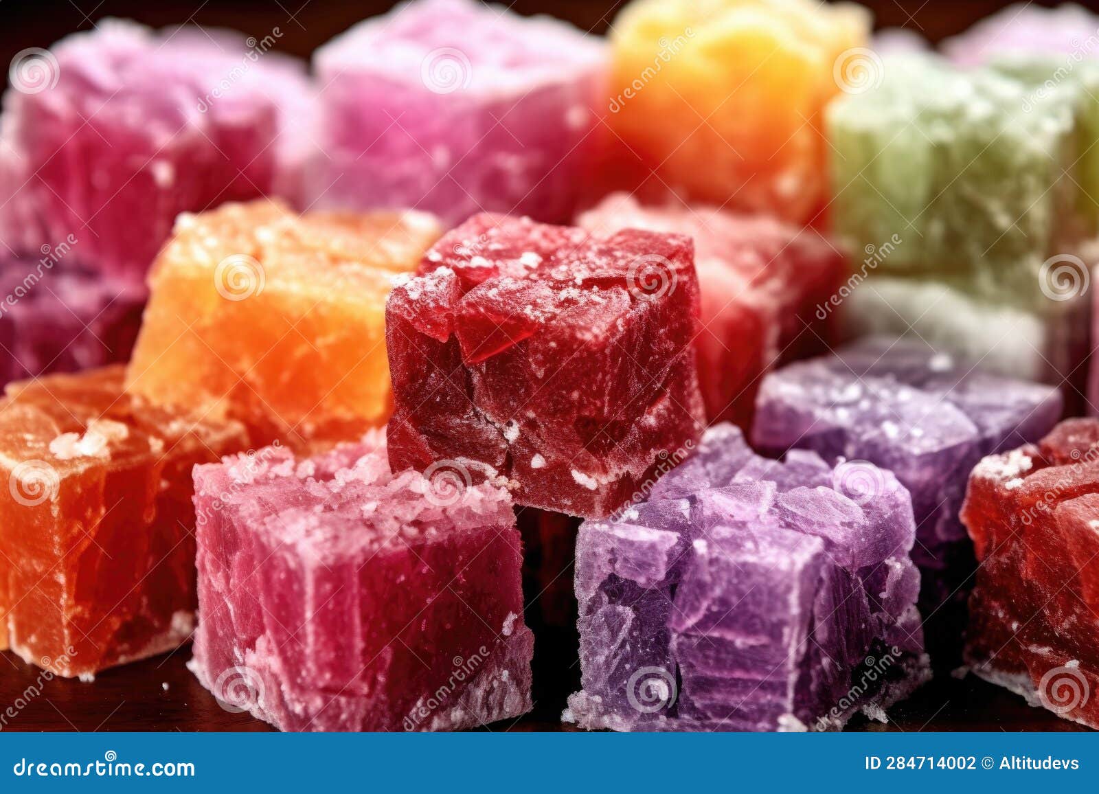 Close-up of Colorful Turkish Delight Varieties Stock Illustration ...