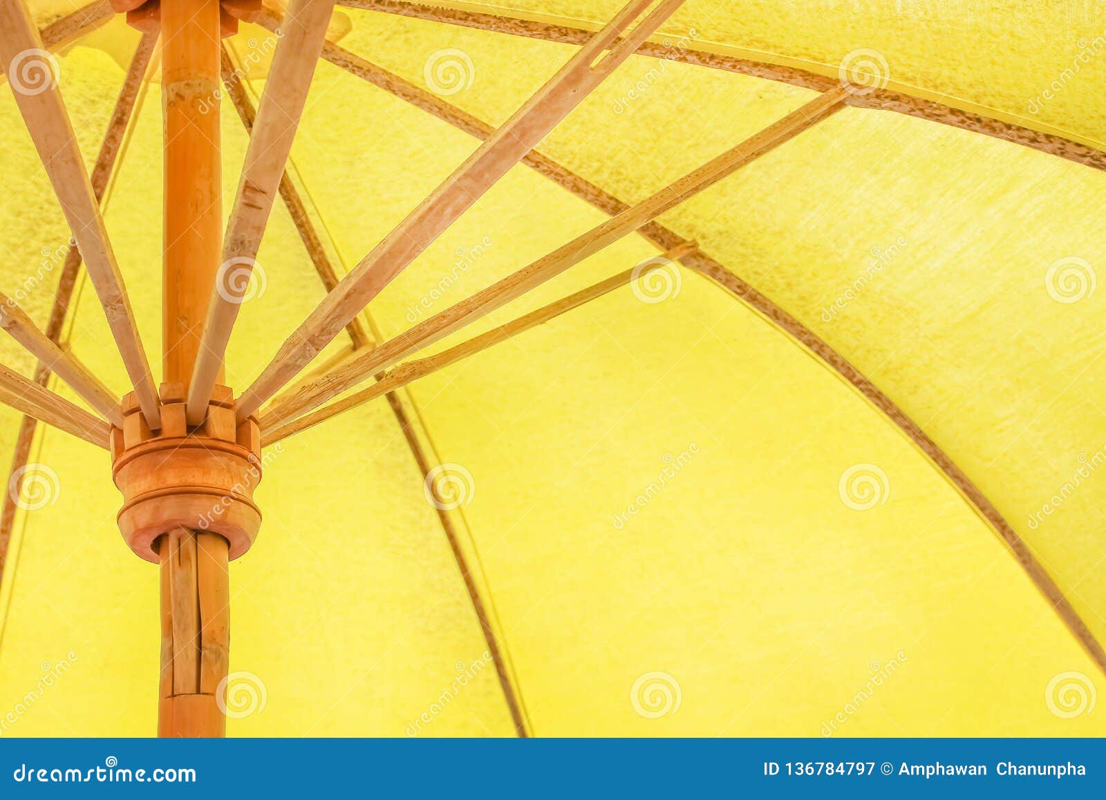 Colorful Under Open Yellow Fabric Umbrella Texture Structure Abstract ...
