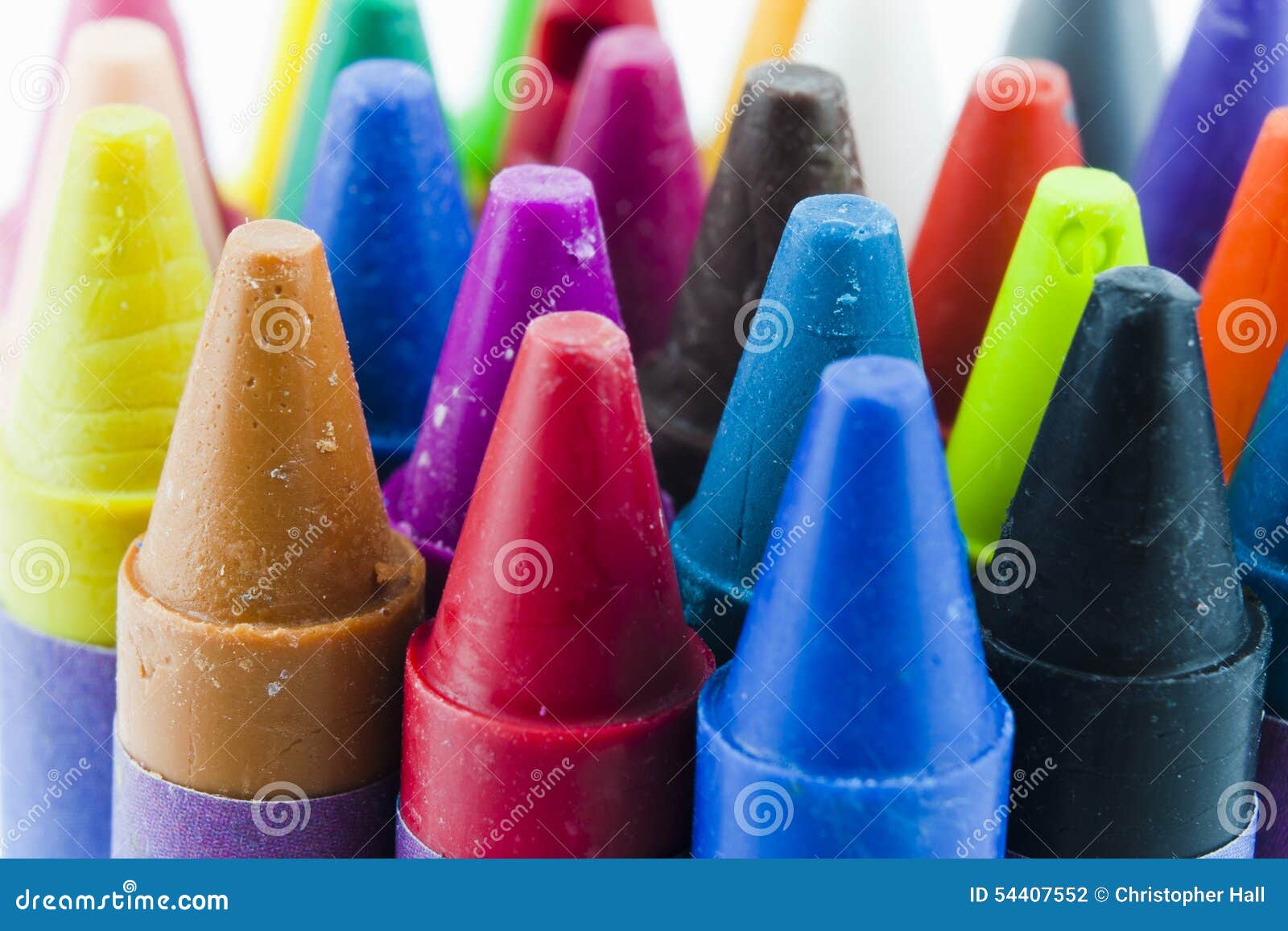 Close Up of Coloured Crayons Stock Photo - Image of white, draw: 54407552