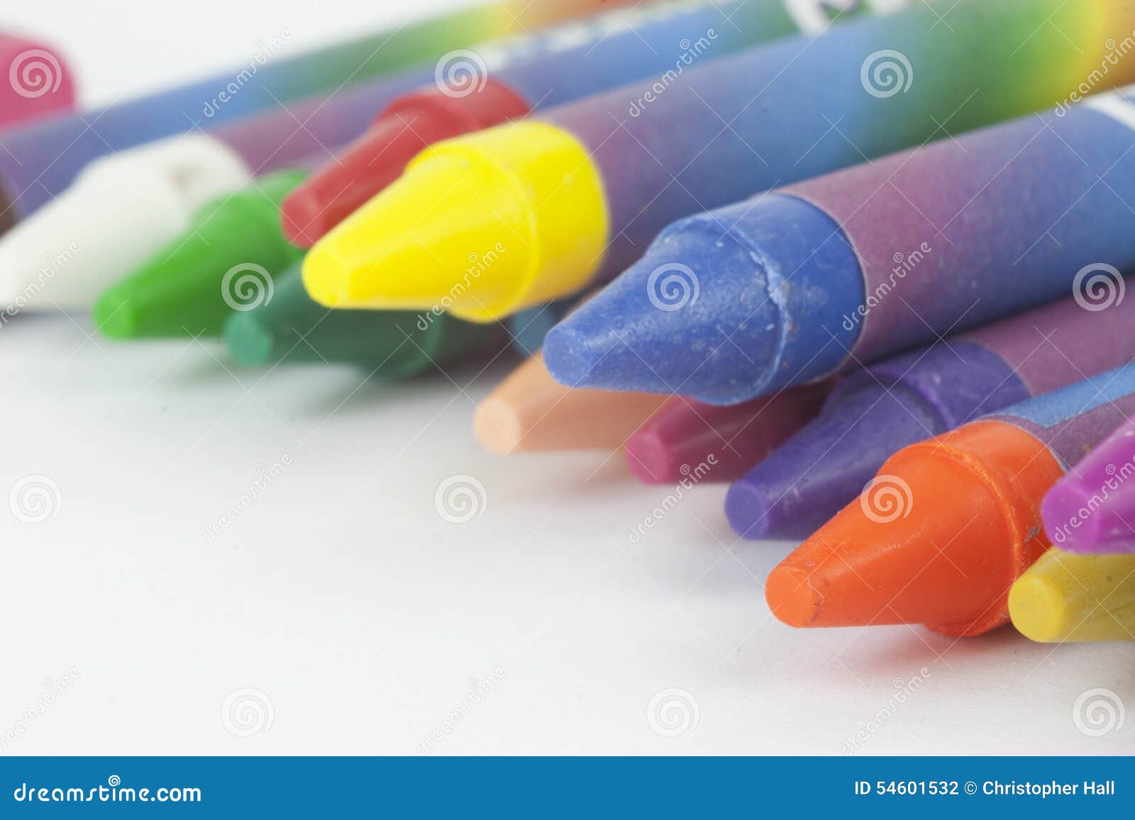 Close Up of Coloured Crayons Stock Photo - Image of blue, crayon: 54601532
