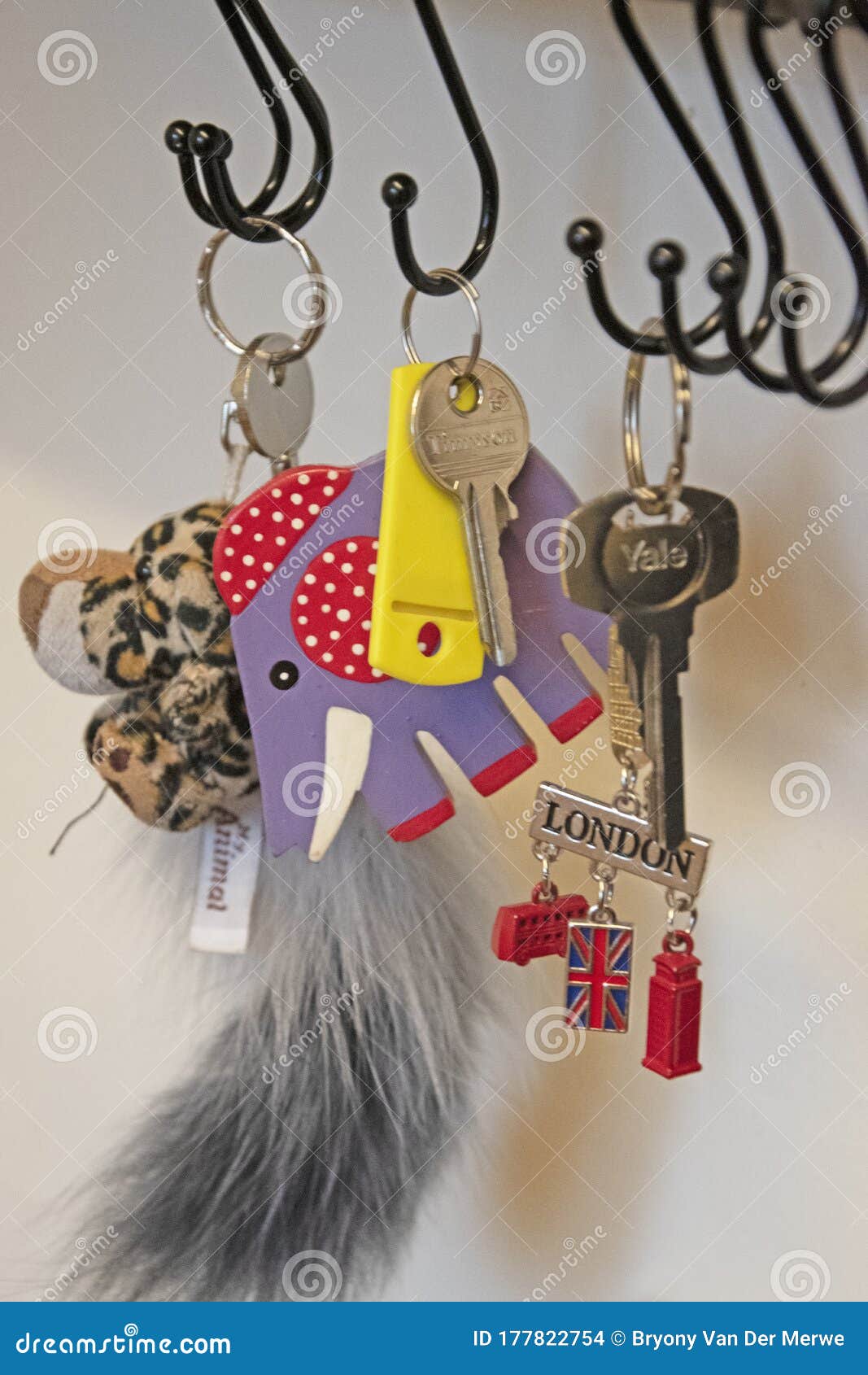 Close-up of Colourful Key Rack Stock Photo - Image of hook, colours ...