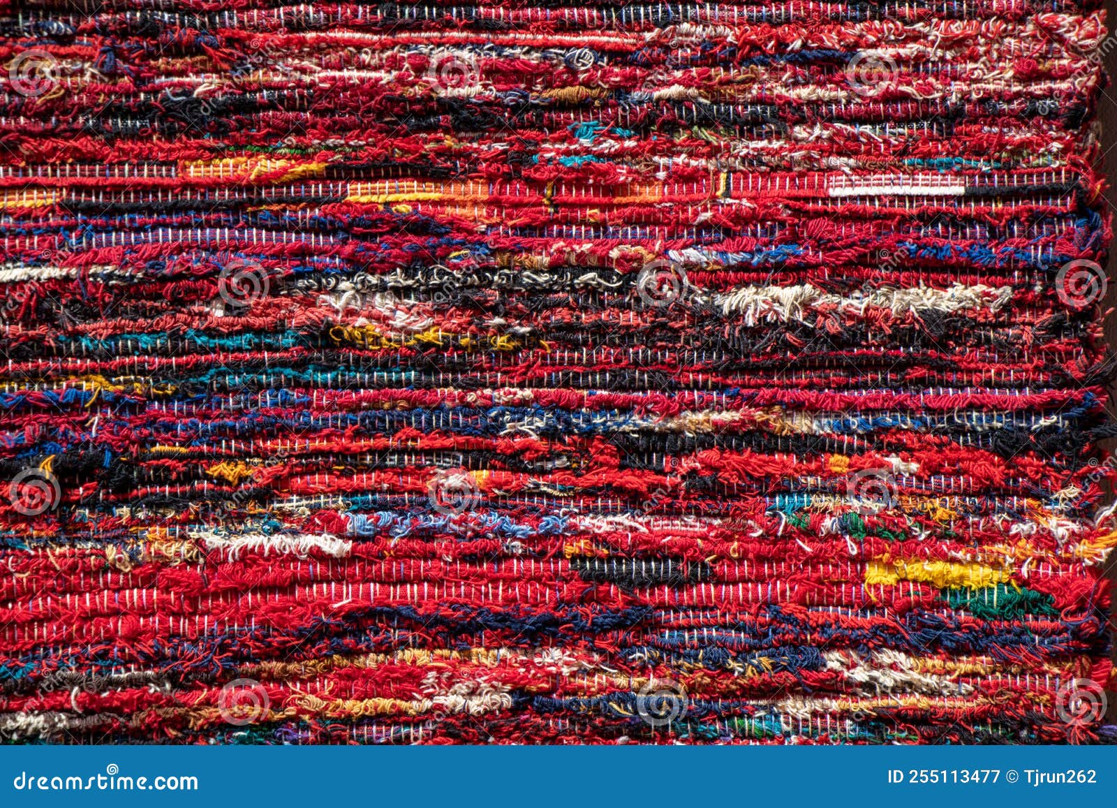 Close Up of a Colourful Red Striped Rug Stock Image - Image of texture ...