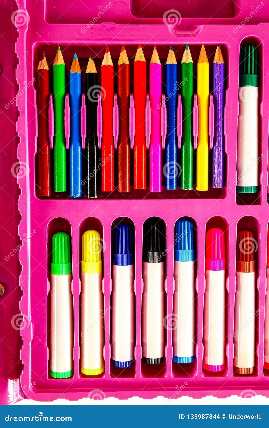 Close-up of colred markers stock photo. Image of markers - 133987844