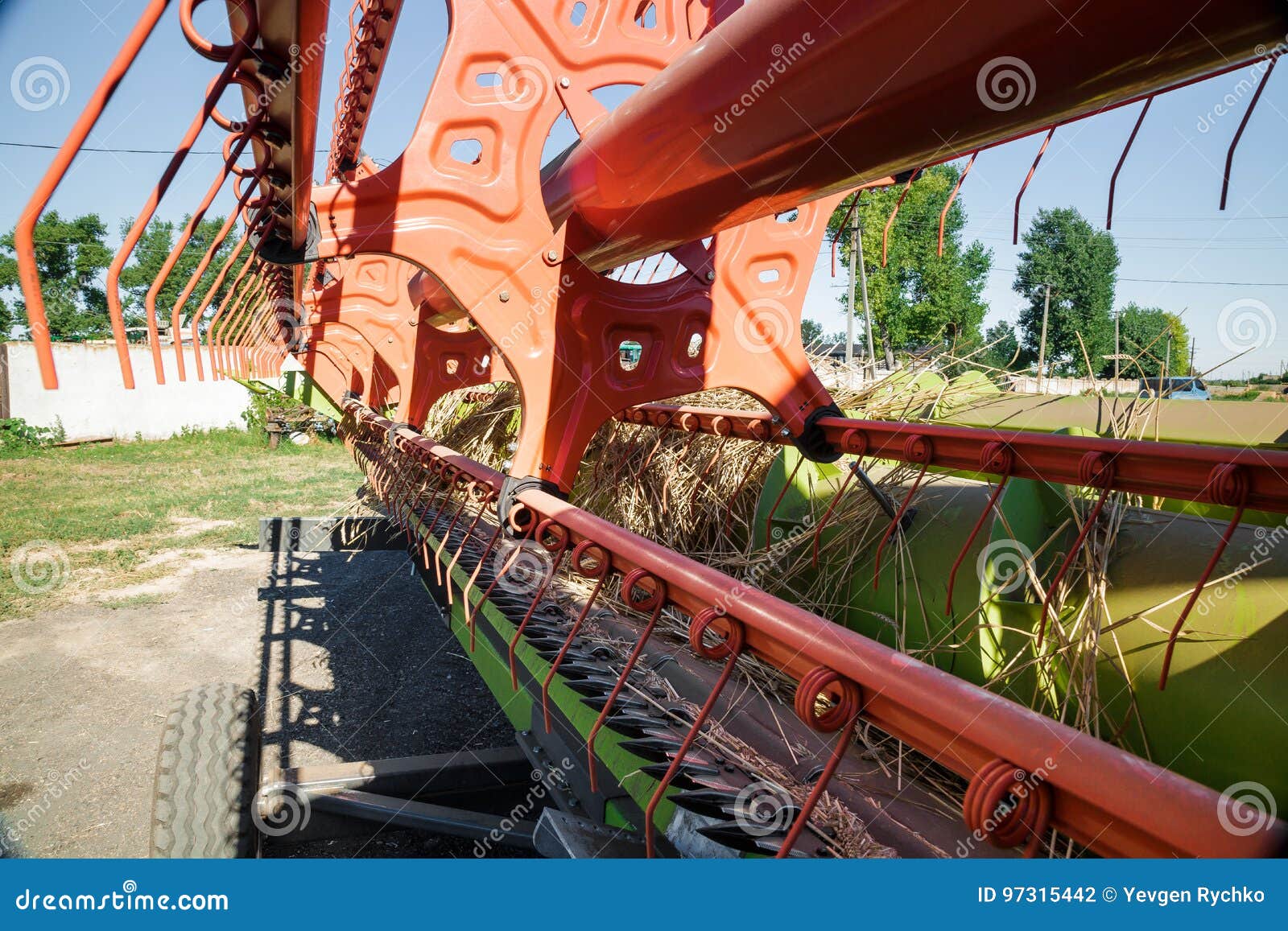 Close Up of Combine Harvester Header Stock Photo - Image of growth ...
