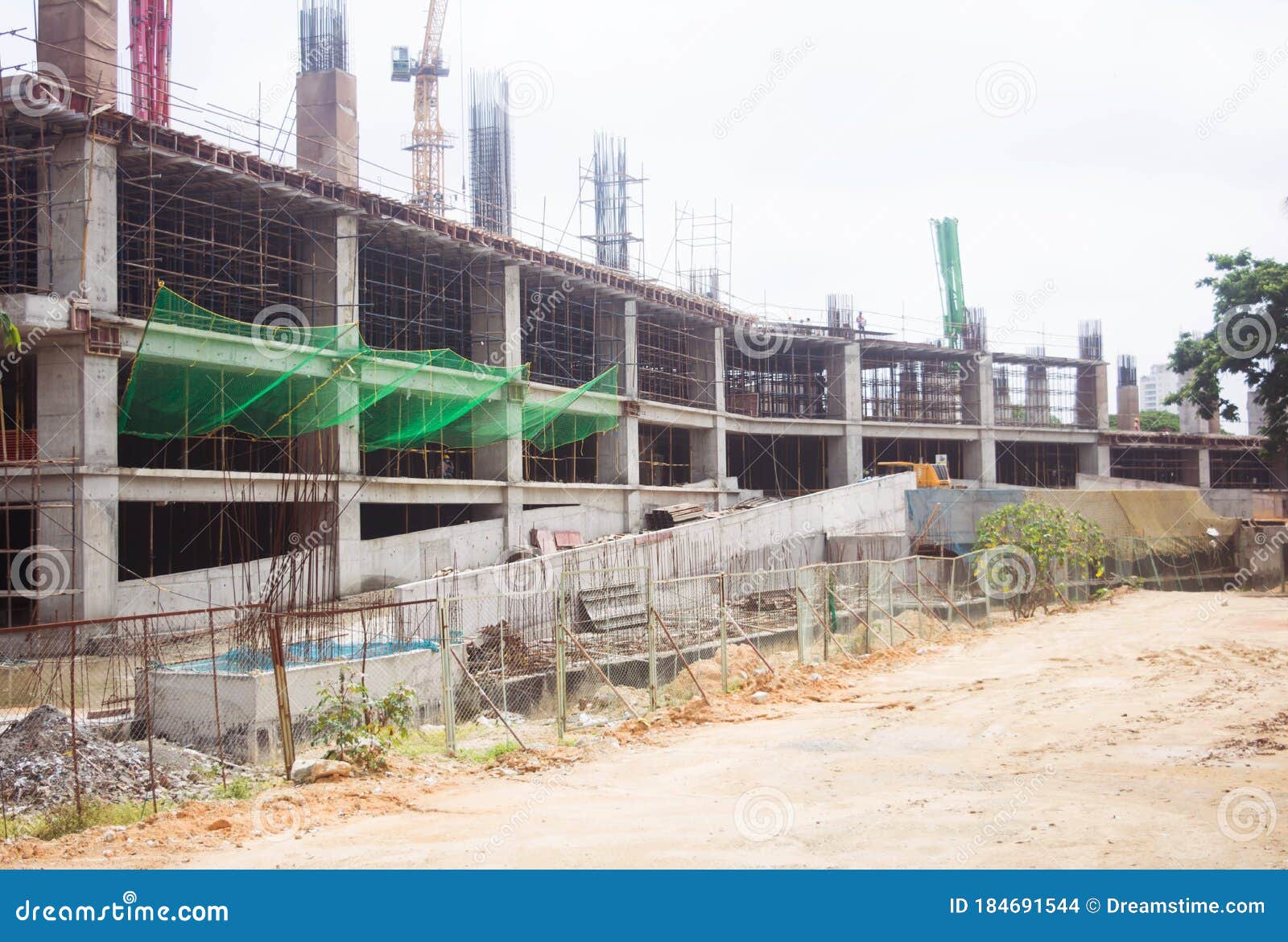 Close Up of Commercial Office Building Under Construction with ...
