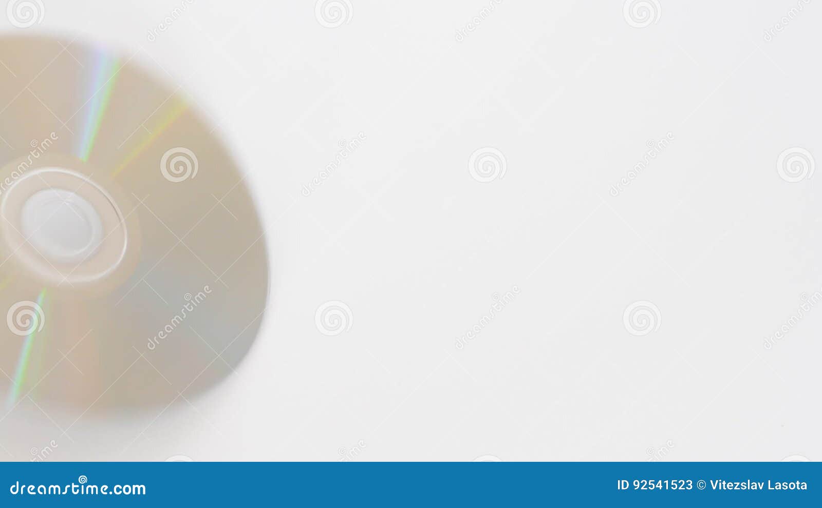 Close Up of Compact Disc. CD Rotates and Lays on White Background ...