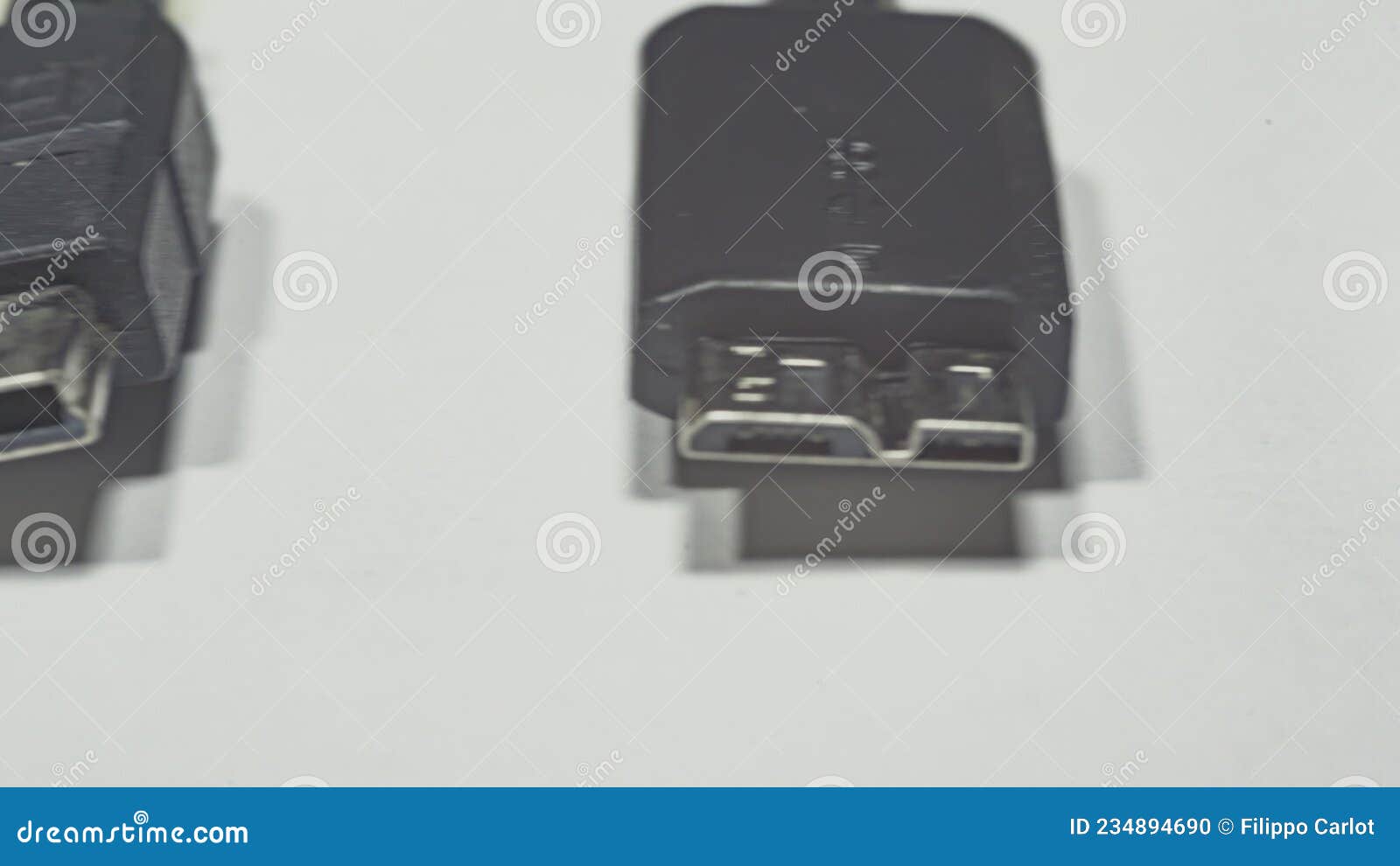 Close Up Comparison of USB Type a Type B Type C Mini Micro USB ...