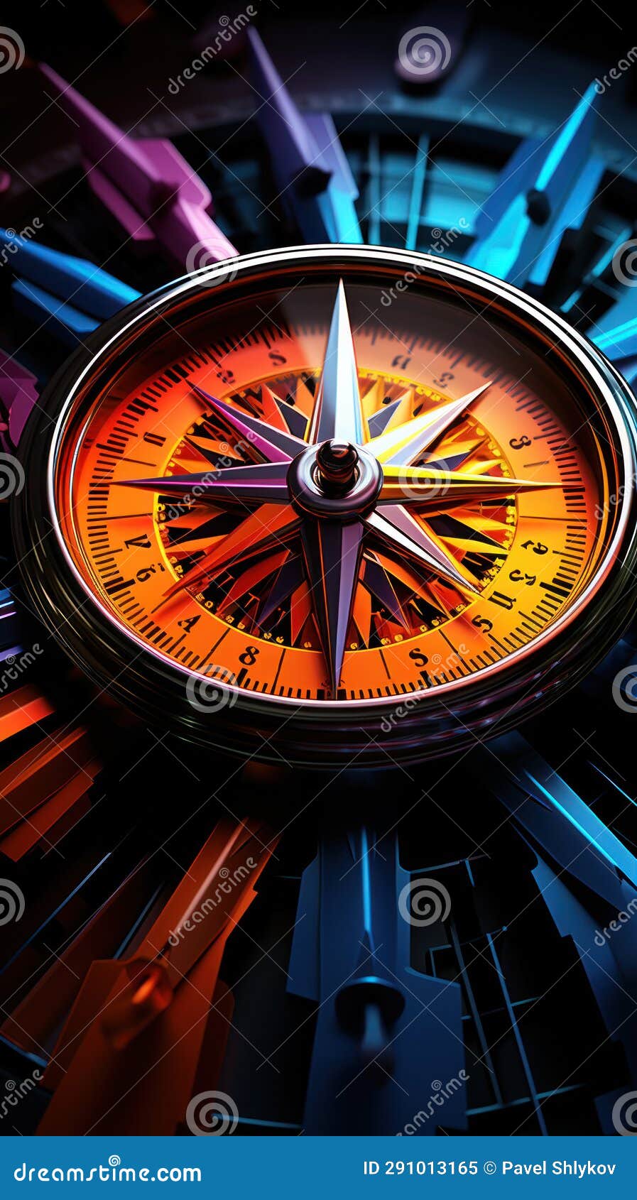 Close Up of Compass, Art Business & Innovation Stock Illustration ...