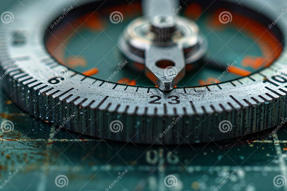 Close Up of a Compass Bezel with Number 23 Visible Stock Image - Image ...