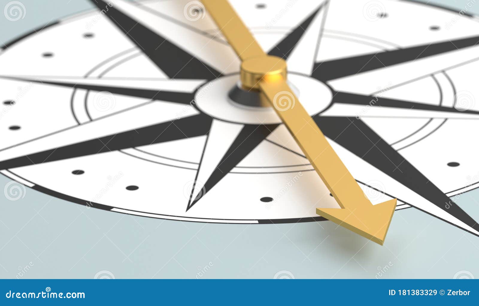 Close-up of Compass - 3d Rendering Stock Illustration - Illustration of ...