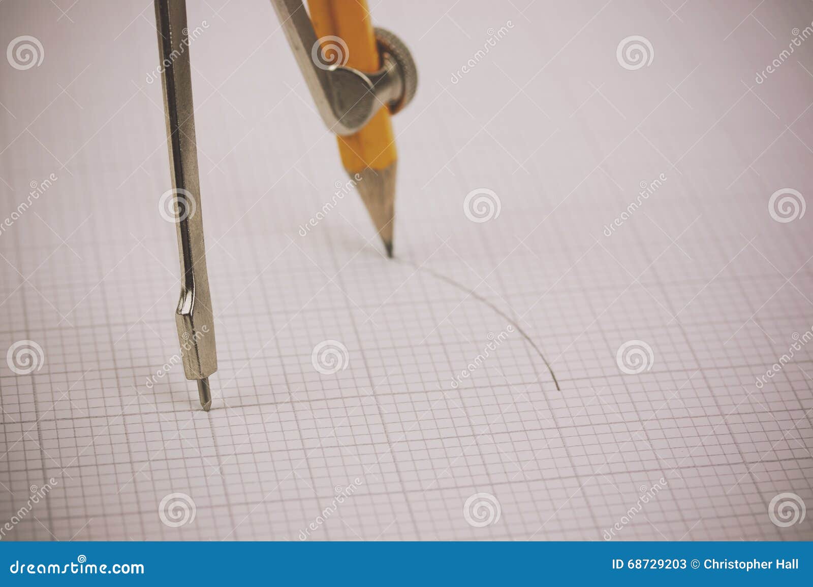 Close Up of a Compass on Graph Paper Stock Image - Image of ...