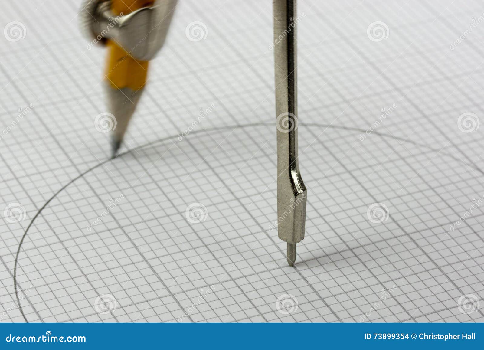 Close Up of a Compass on Graph Paper Stock Photo - Image of education ...
