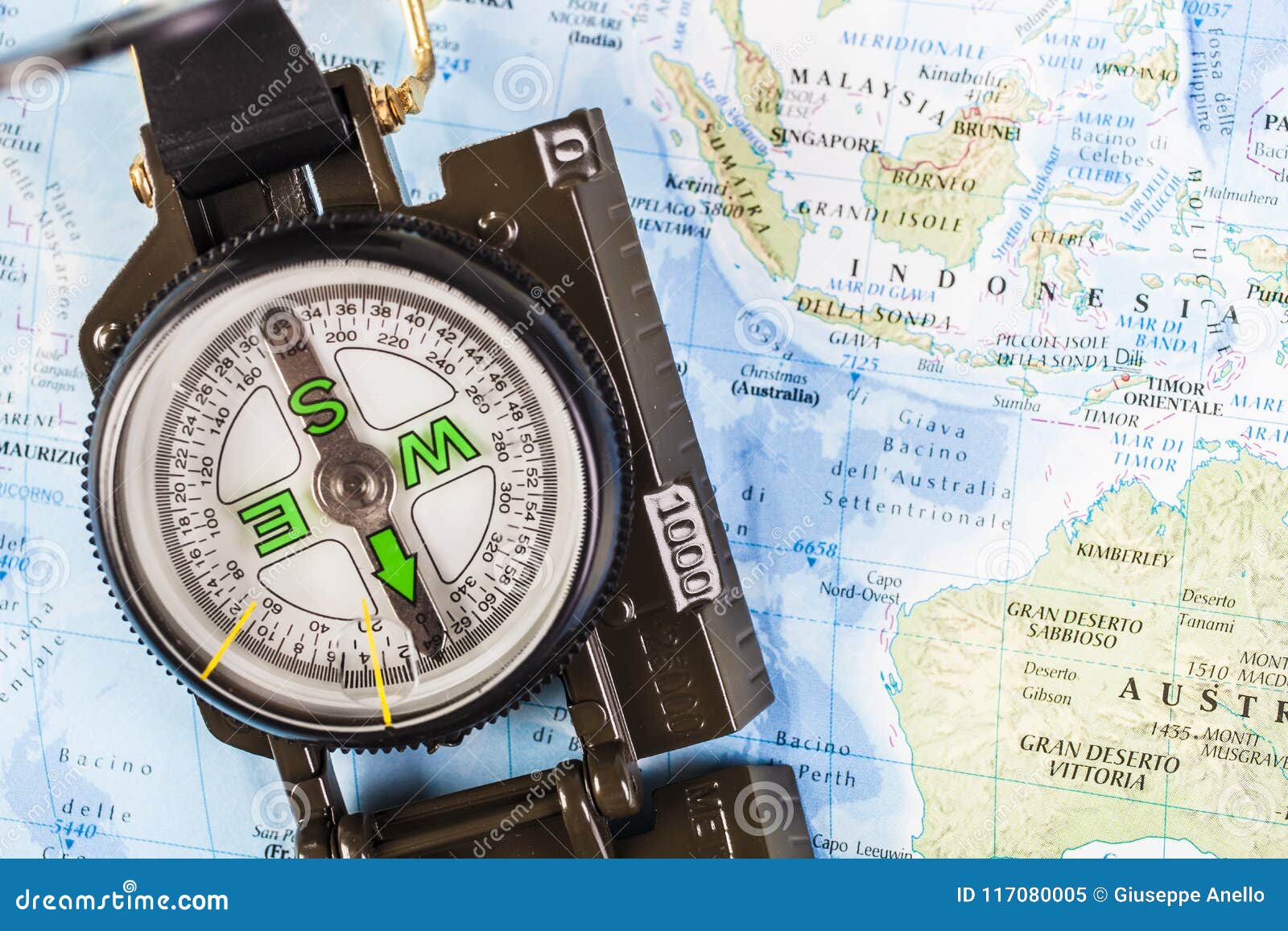 Close up of compass on map stock image. Image of life - 117080005