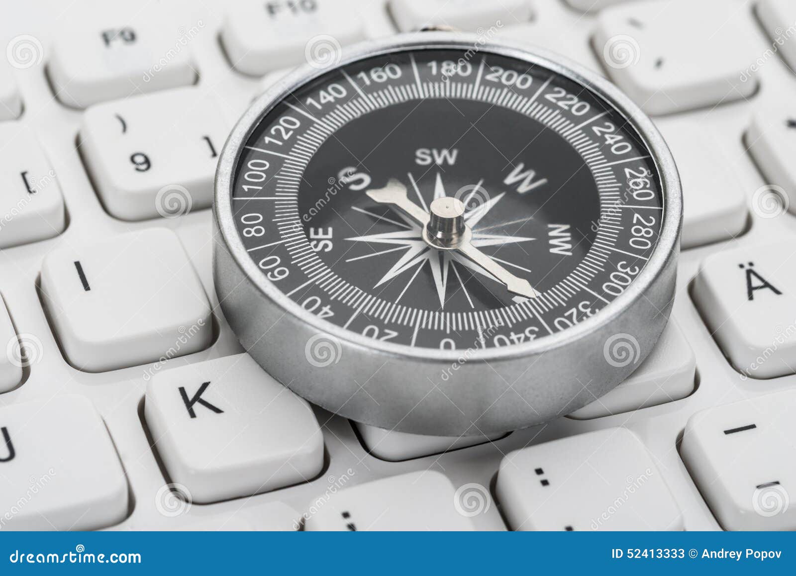 Close-up of compass stock image. Image of computer, latitude - 52413333