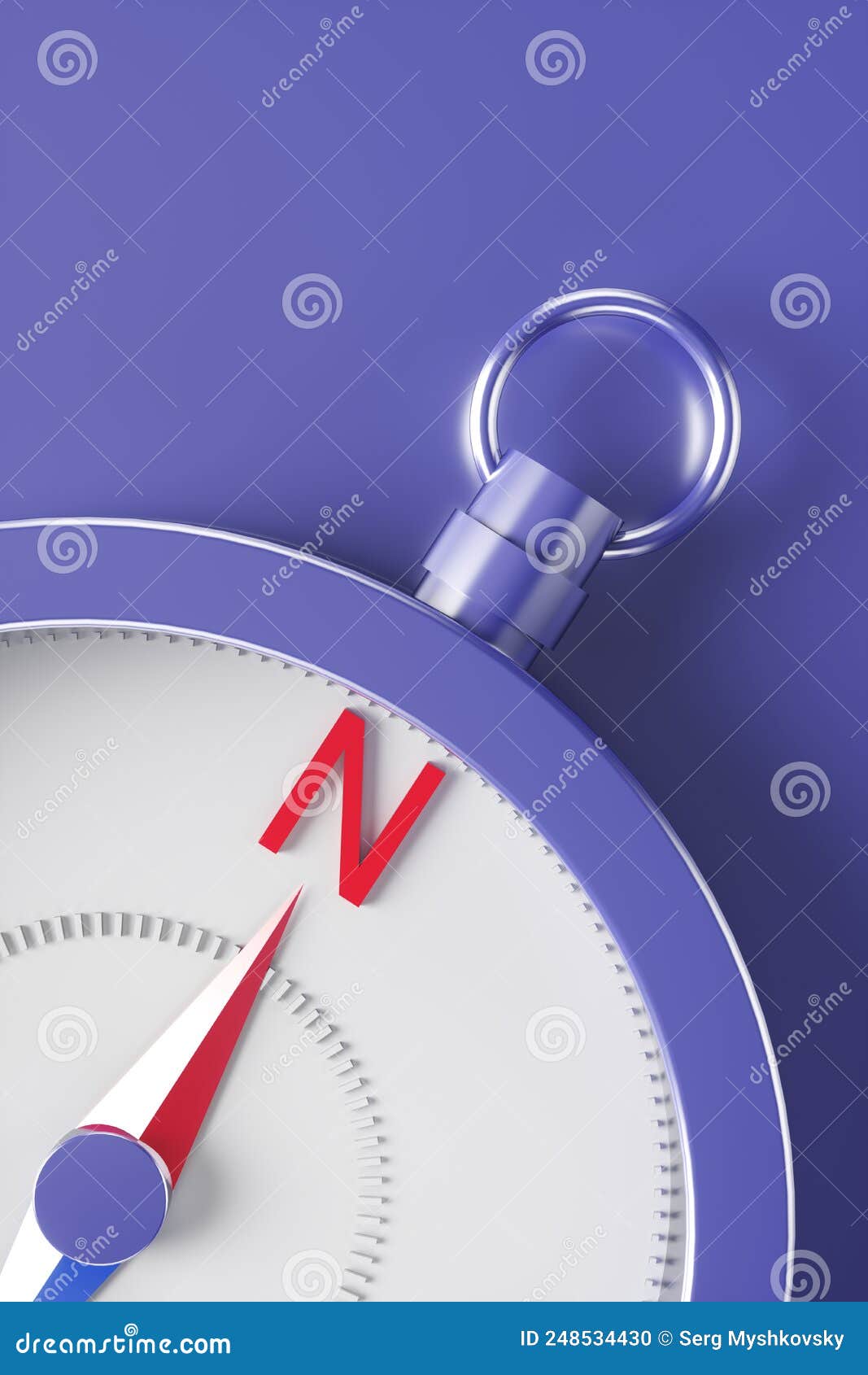 Close-up of a Compass on a Purple Background Stock Illustration ...