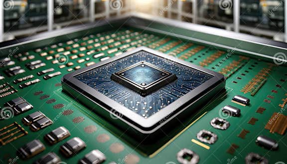 Close Up Complex Computer Microchip Circuit Board, Microprocessor ...