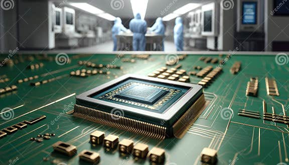 Close Up Complex Computer Microchip Circuit Board, Microprocessor ...