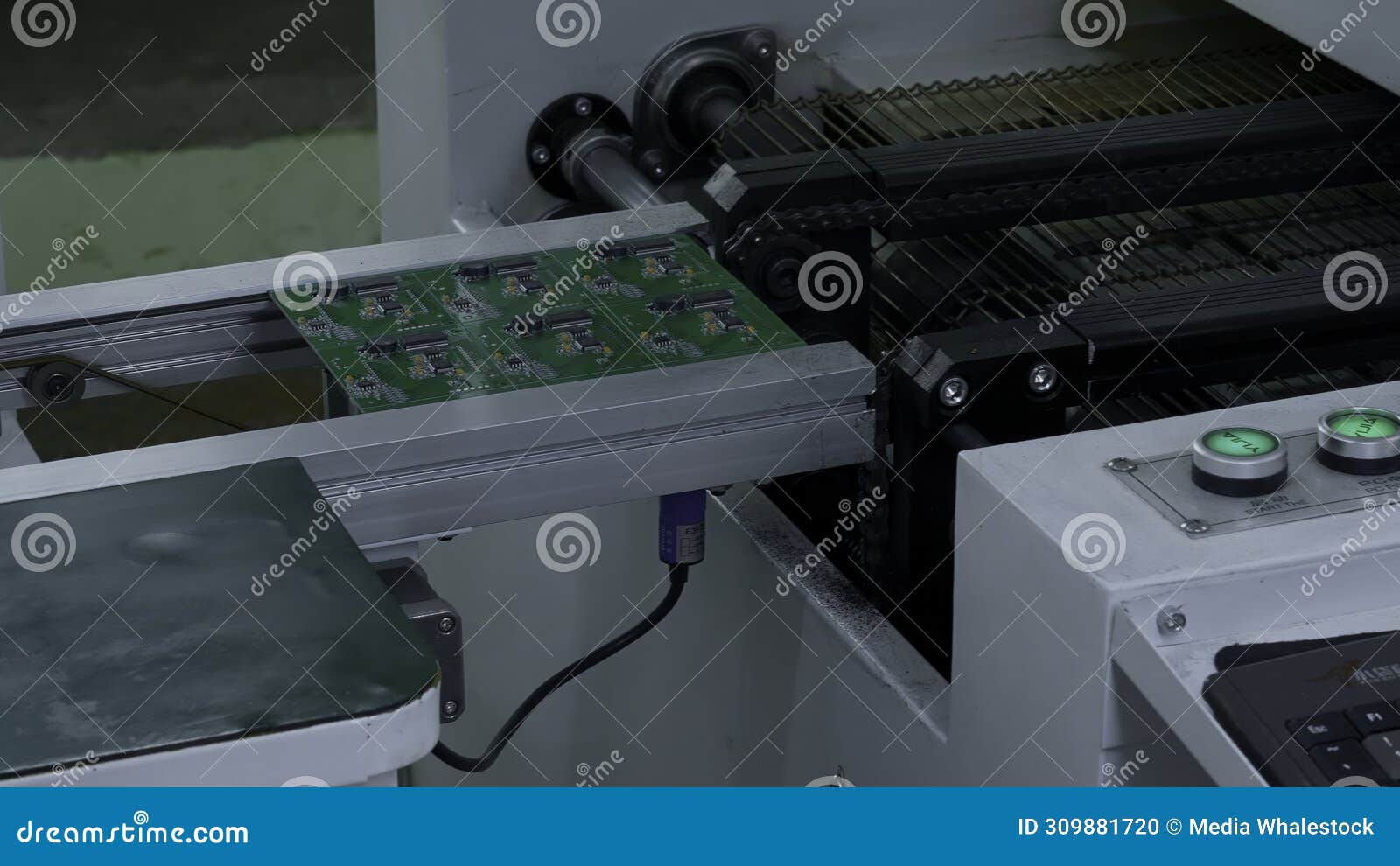 Close Up of Component of Circuit Board and the Conveyor Belt. Creative ...