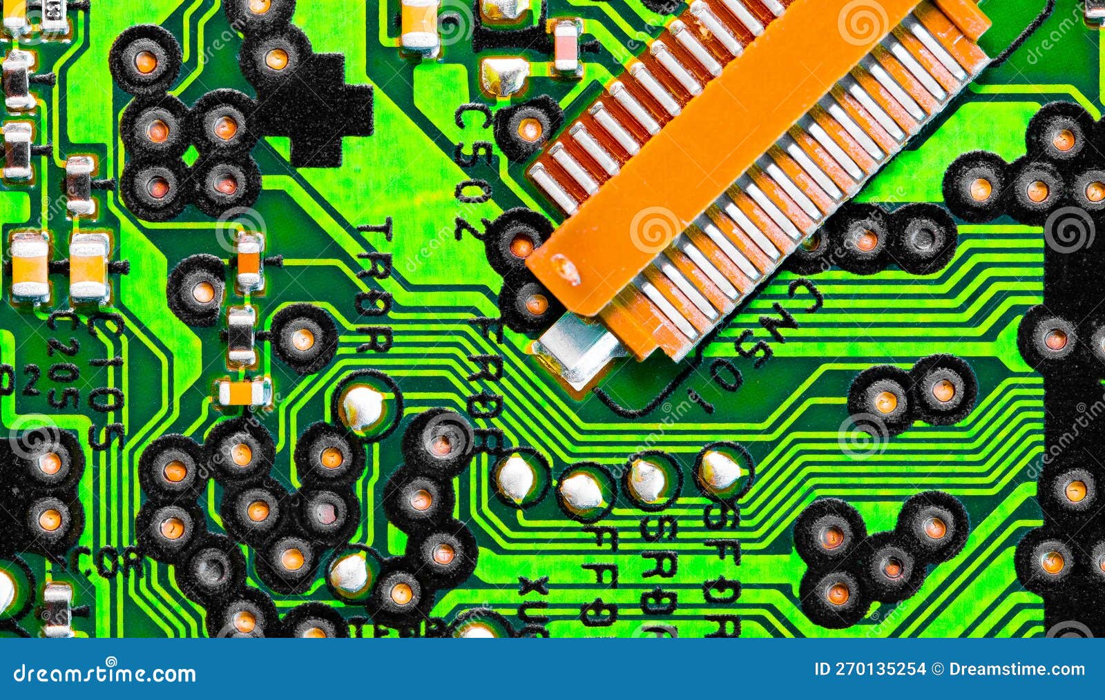 Close Up of Components and Microchips on PC Circuit Board Stock Photo ...