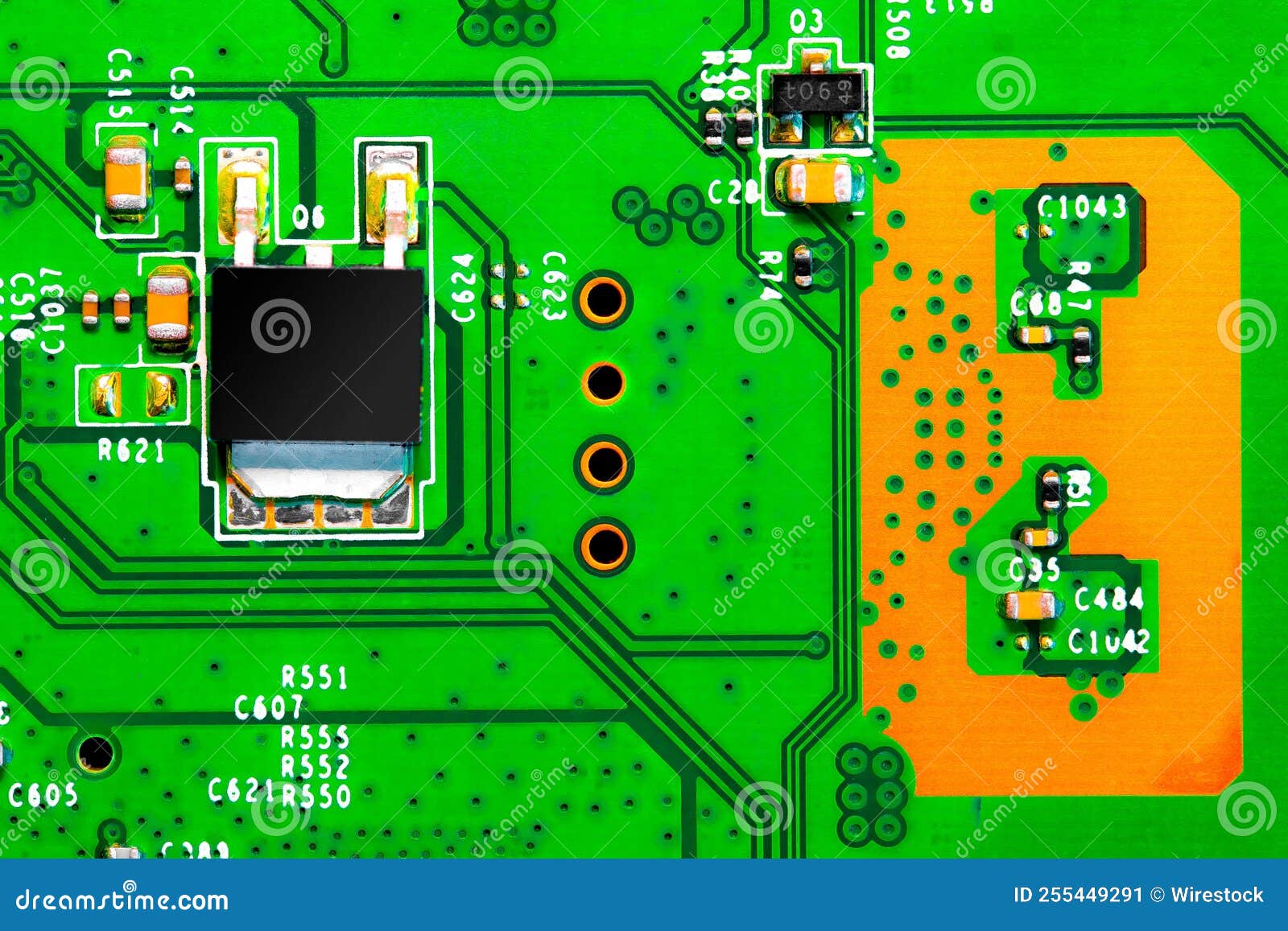 Close Up of Components and Microchips on PC Circuit Board Stock Image ...