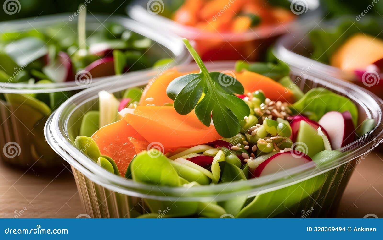 Close-Up of Compostable Food Packaging in Use Stock Illustration ...