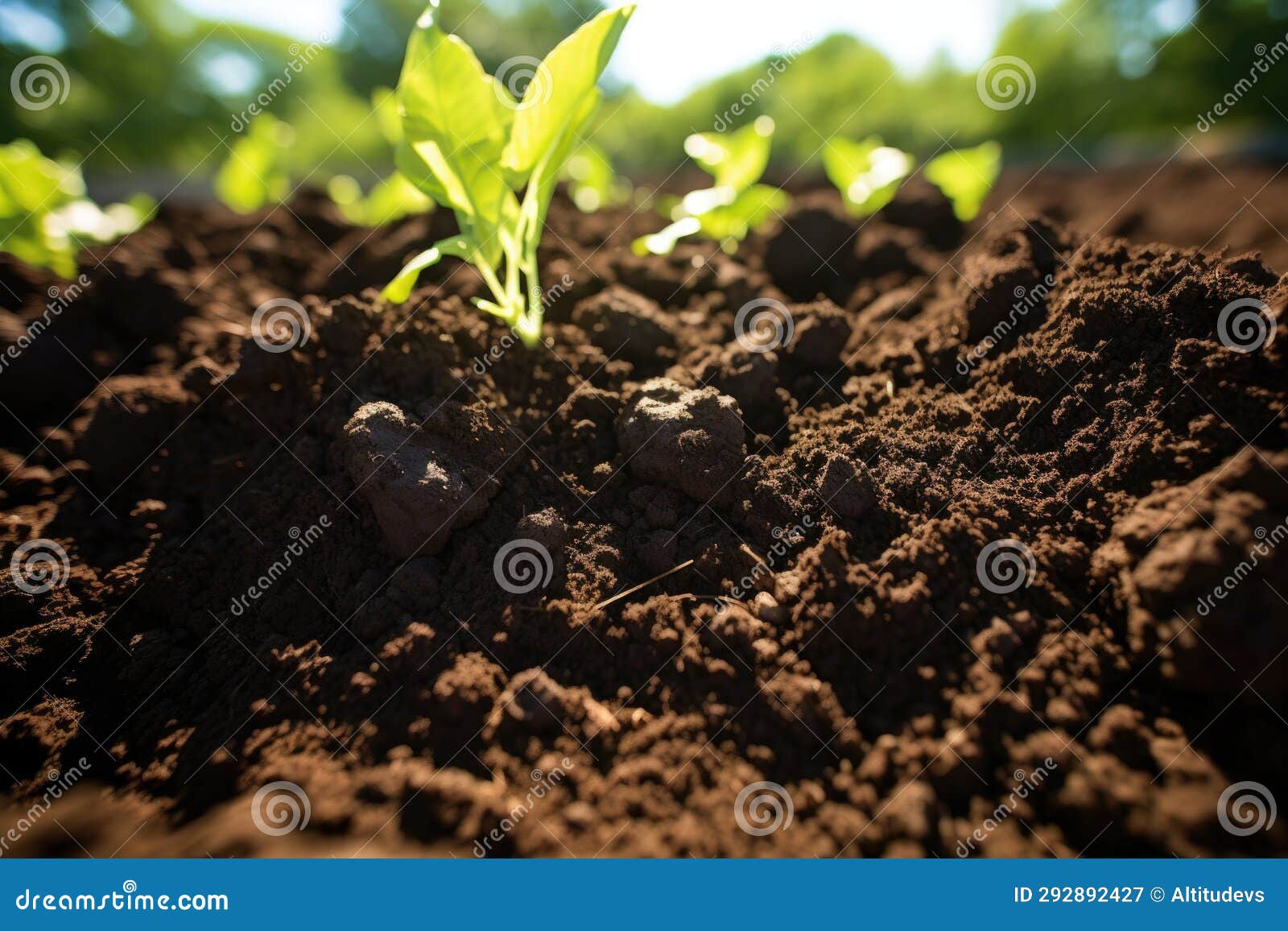 Close-up of Composted Soil Exposed in Sunlight Stock Image - Image of ...