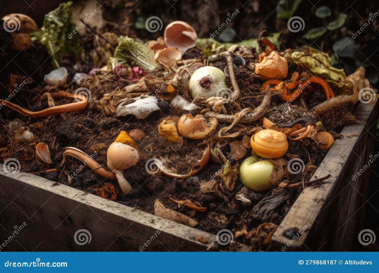 Close-up of Composting Bin, with Worms and Other Organisms Visible ...
